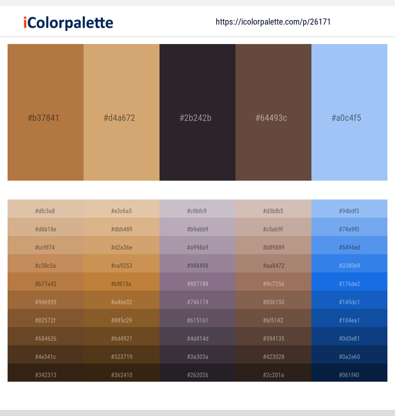 Brown Rust – Whiskey – Thunder – Kabul – Perano Color scheme ...