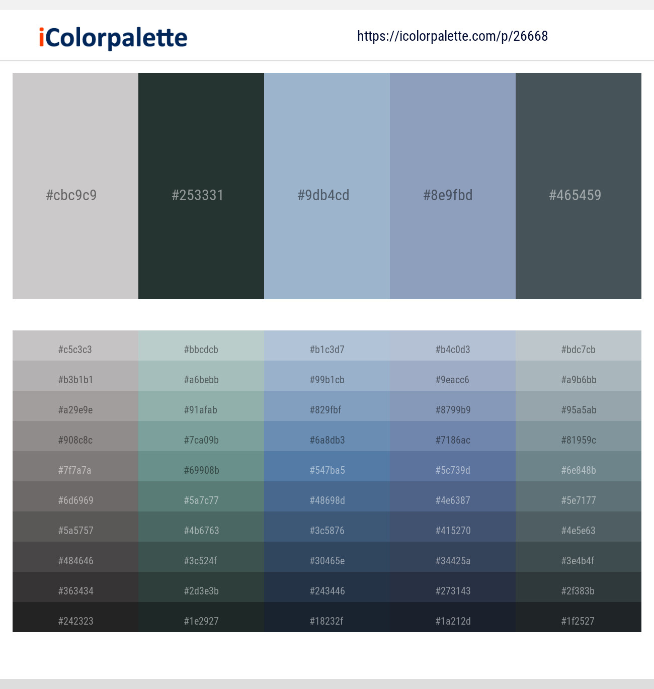 2 Latest Color Schemes with Silver And Outer Space Color tone ...