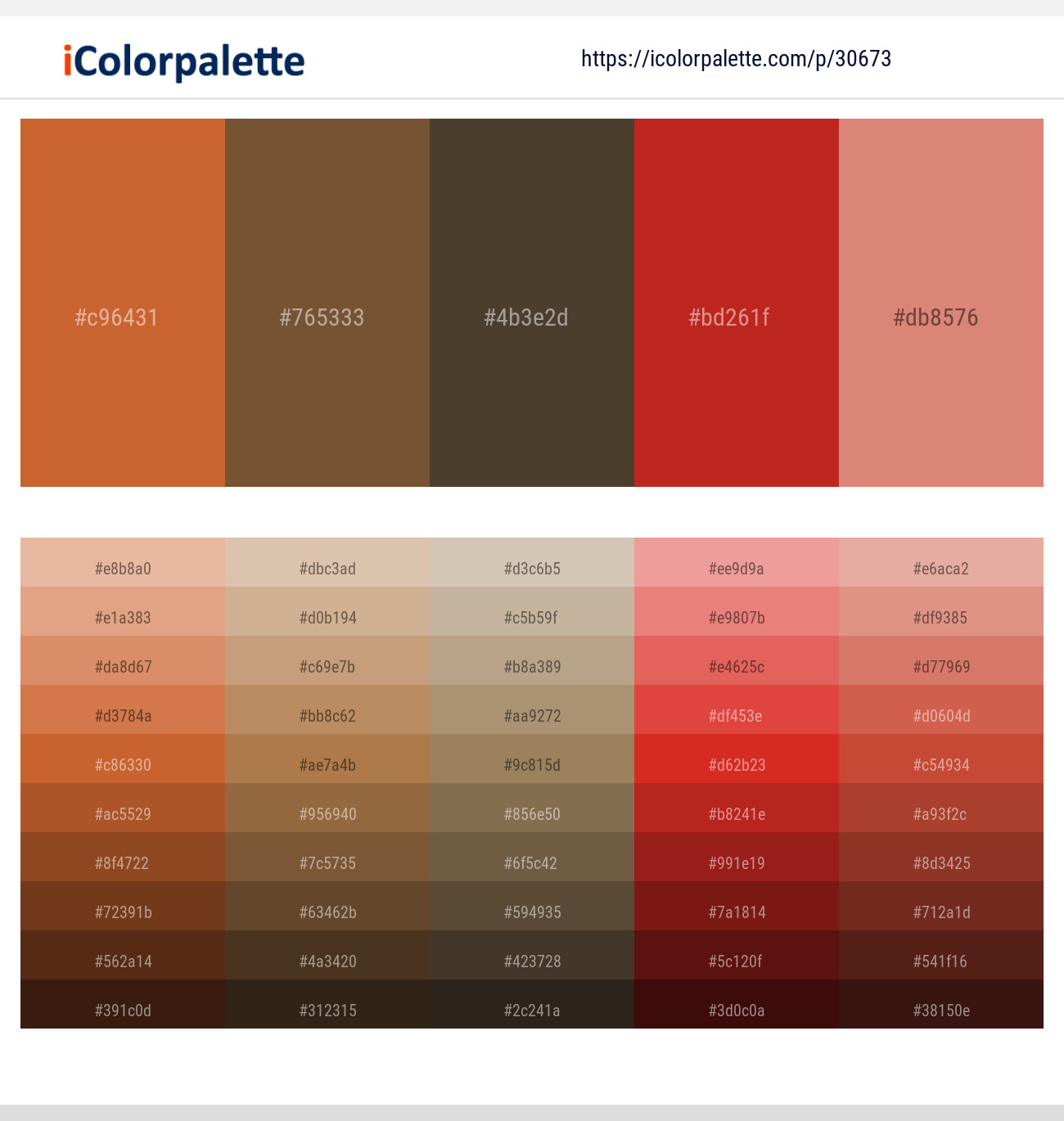 2 Latest Color Schemes with Old Copper And Burning Sand Color tone ...