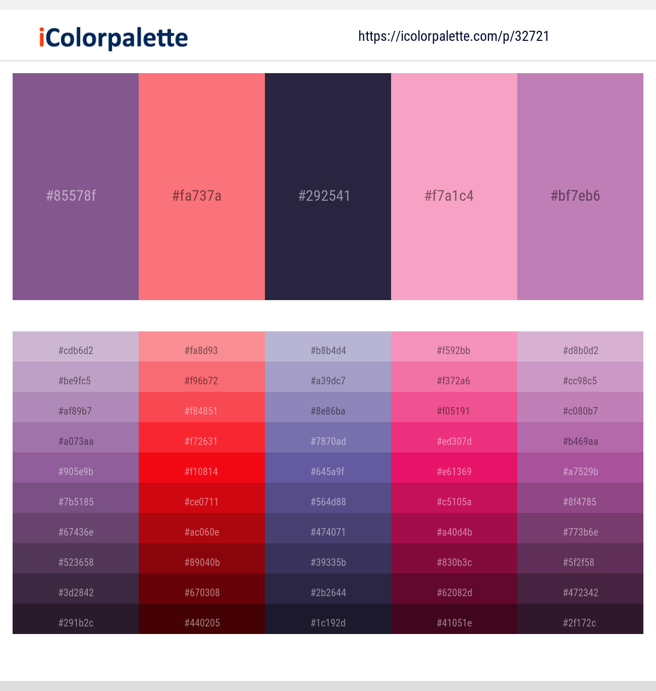 1+ Brink Pink And Illusion Color Palettes & Gradient Ideas | iColorPalette