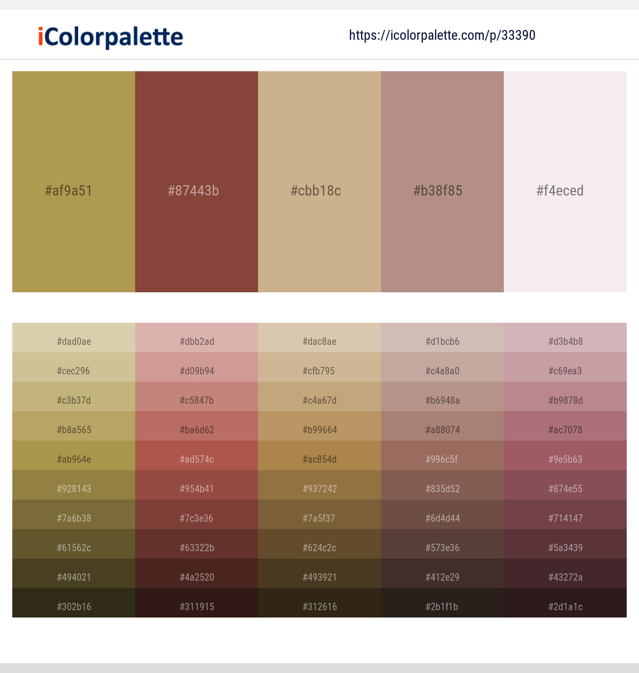 2 Latest Color Schemes with Ironstone And Quicksand Color tone ...