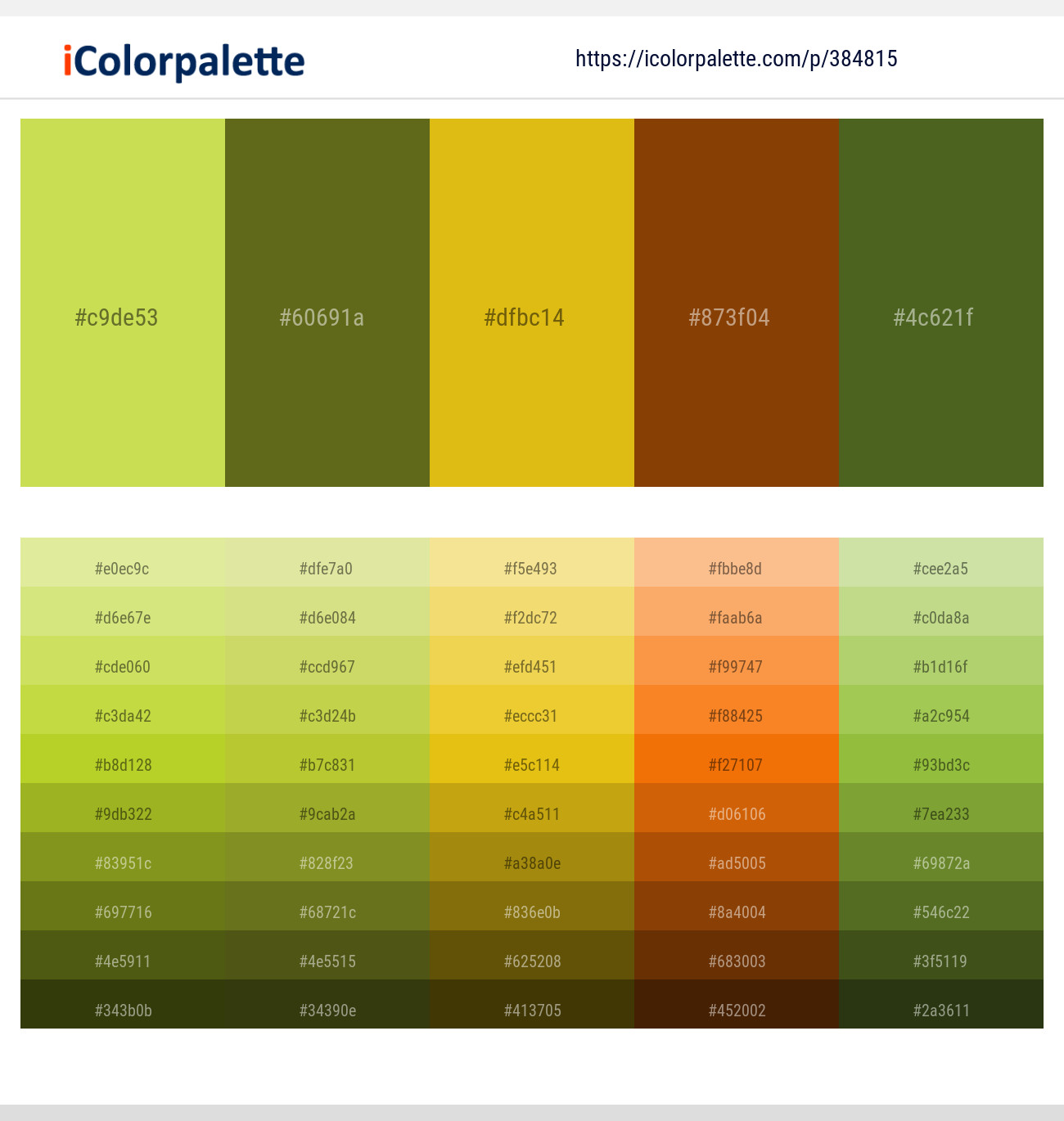 125 Yellow Color Palettes | Curated collection of Color Palettes