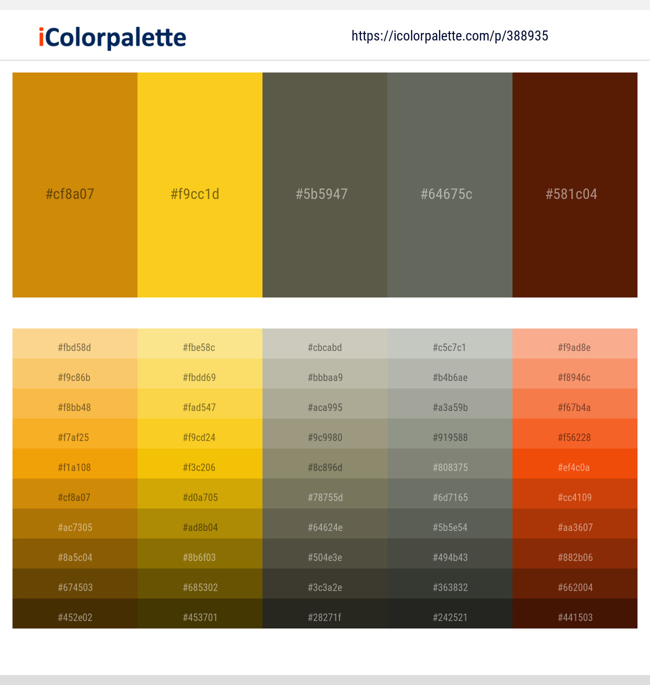 125 Yellow Color Palettes | Curated collection of Color Palettes