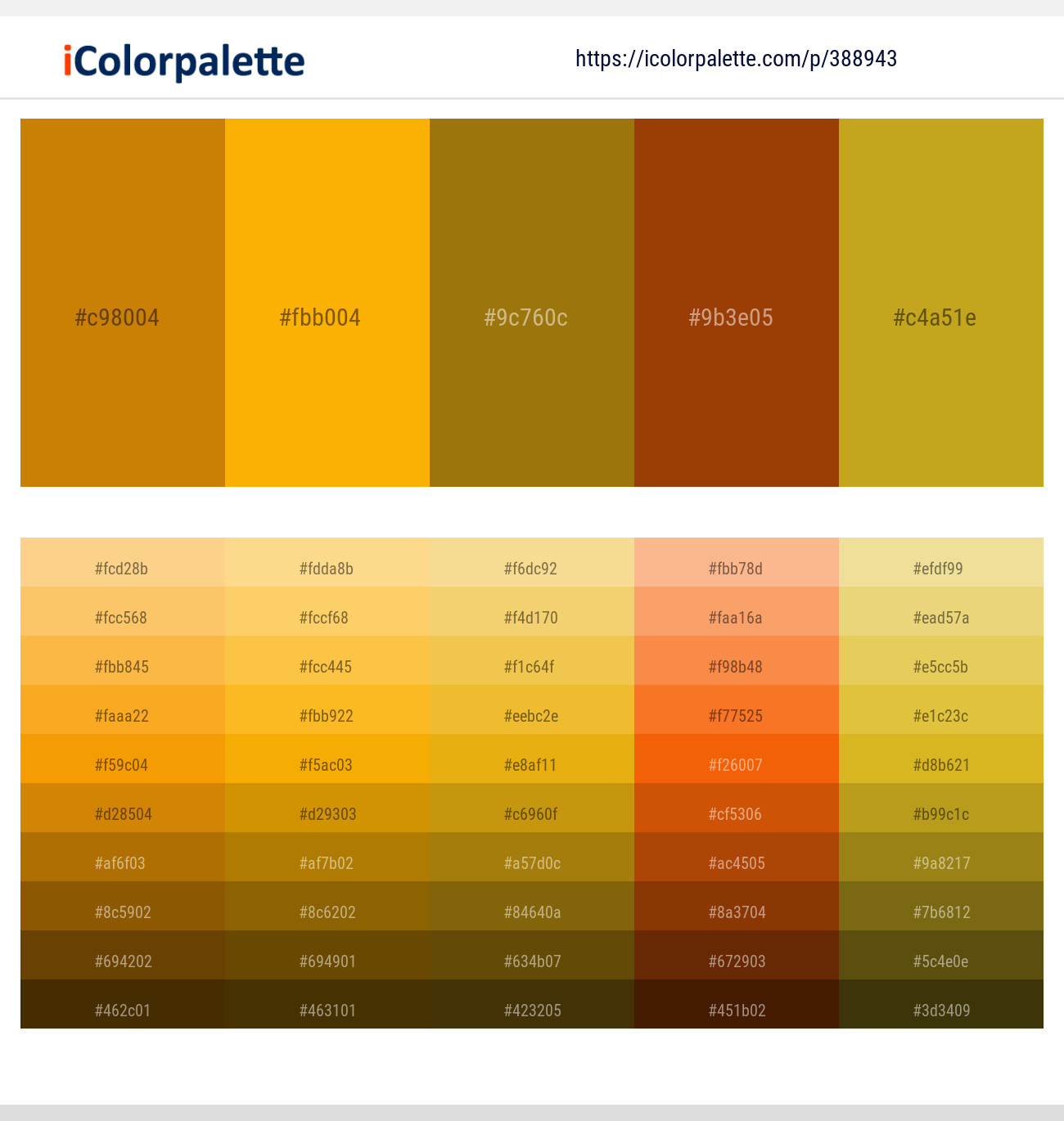 125 Yellow Color Palettes | Curated collection of Color Palettes