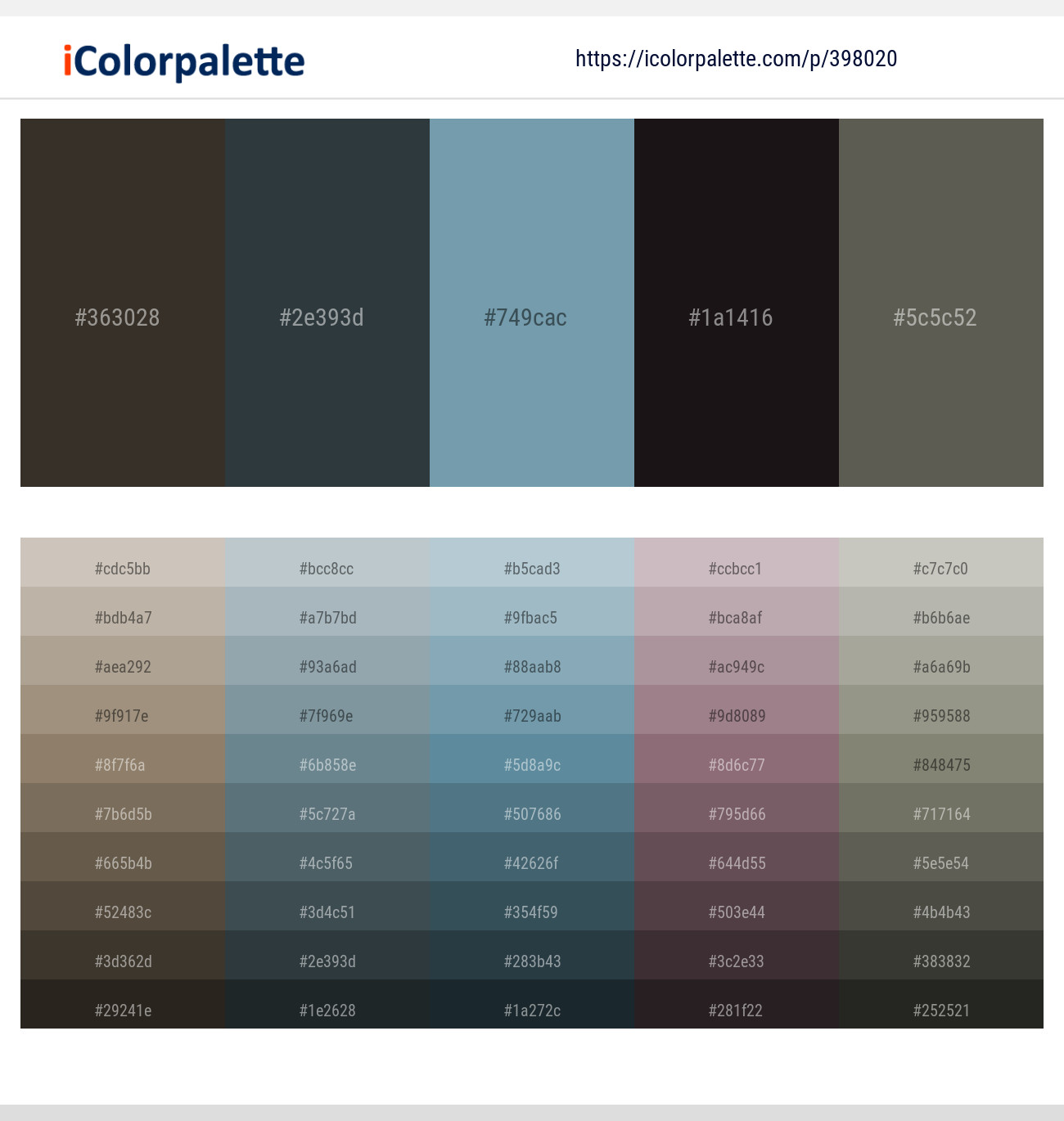 Taupe – Outer Space – Gothic – Cocoa Brown – Chicago Color scheme ...
