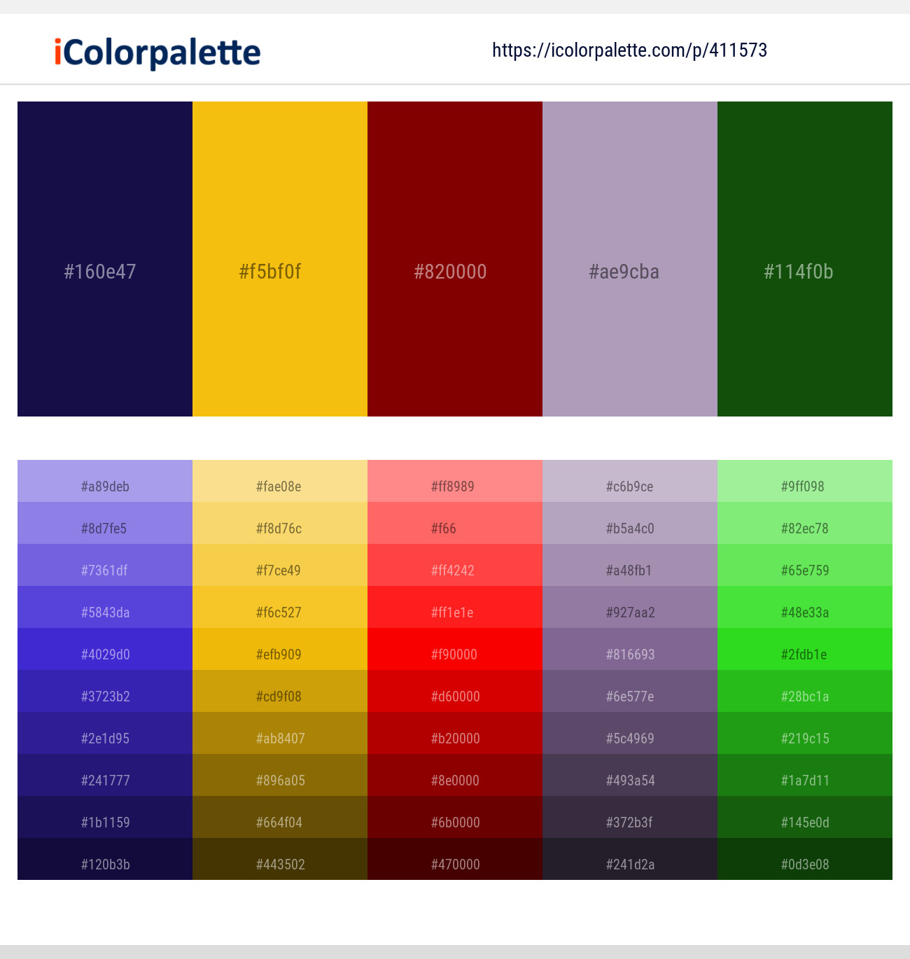 Violet – Buttercup – Maroon – Amethyst Smoke – Dark Fern Color scheme ...