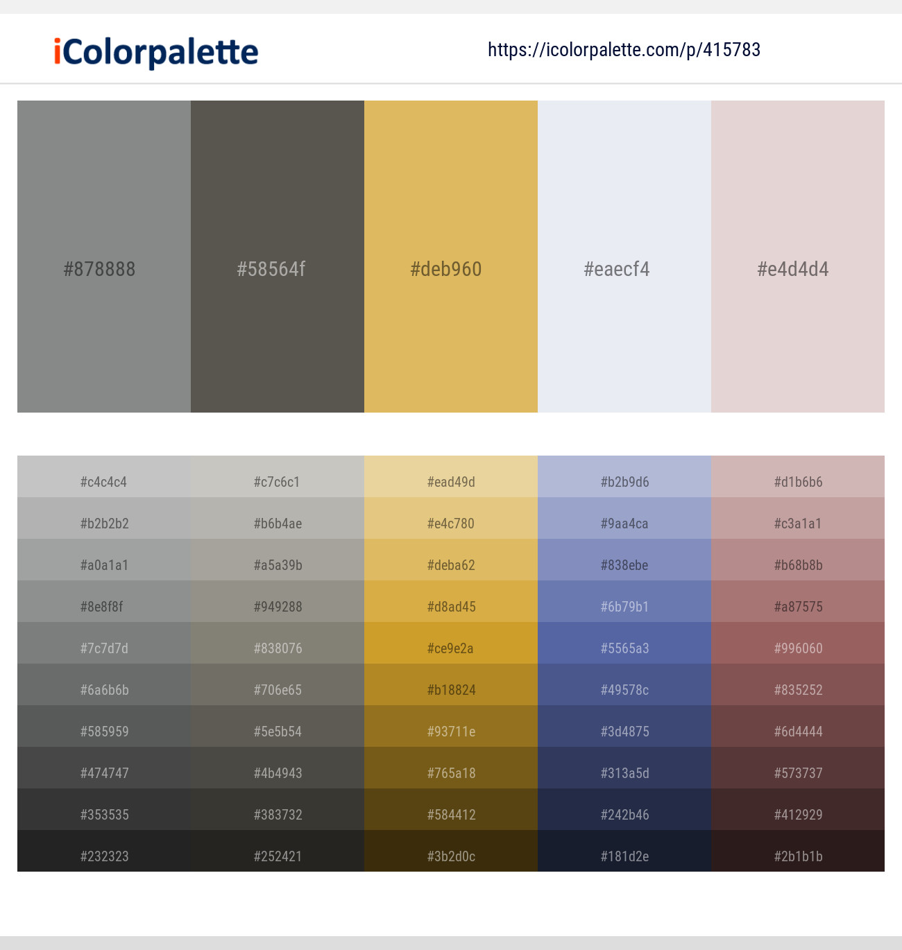 Gunsmoke – Fuscous Gray – Equator – Whisper – Wafer Color scheme ...