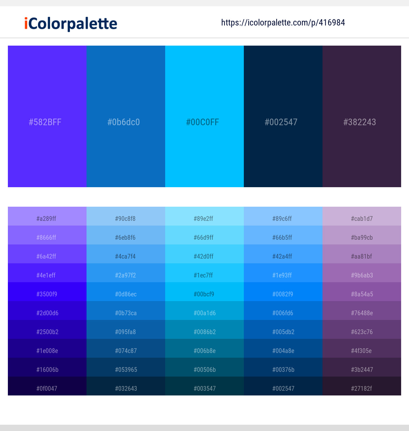 Electric Violet – Denim – Cerulean – Prussian Blue – Revolver Color ...