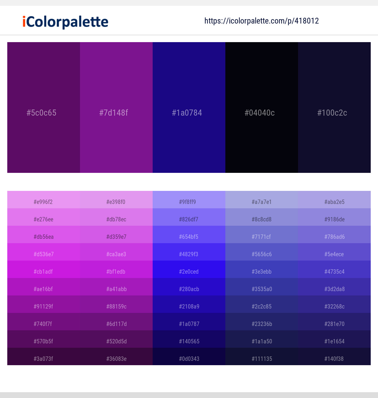 50+ Deep Blue Color Palettes & Gradient Ideas | iColorPalette