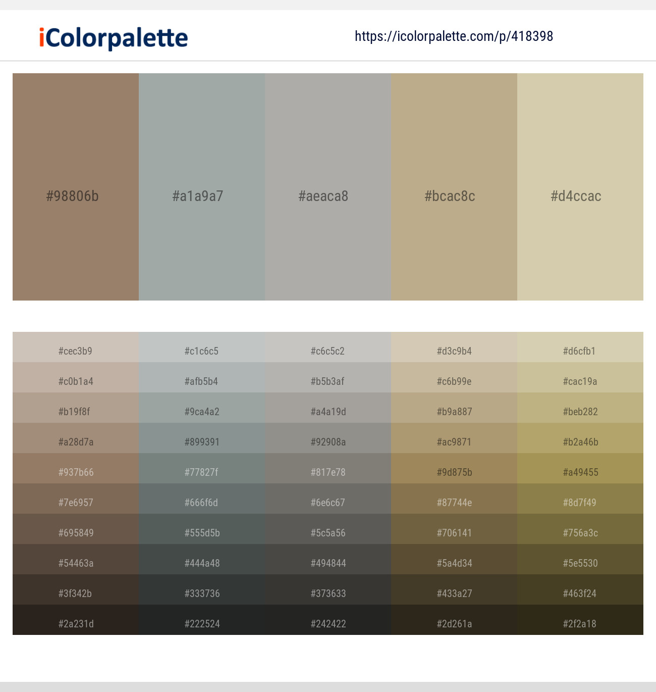 Arrowtown – Edward – Cloudy – Indian Khaki – Akaroa Color scheme ...