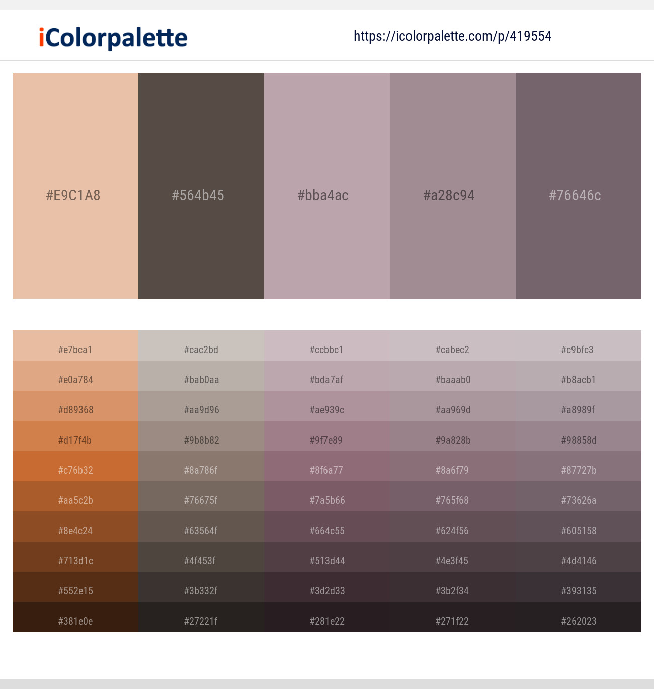 Zinnwaldite – Kabul – Pink Swan – Dusty Gray – Falcon Color scheme ...