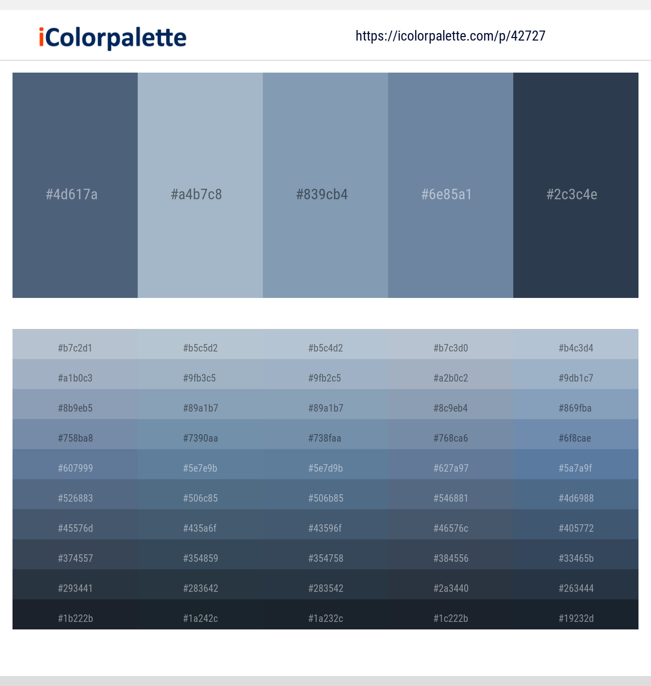 Blue Bayoux – Casper – Bali Hai – Bermuda Gray – Pickled Bluewood Color ...