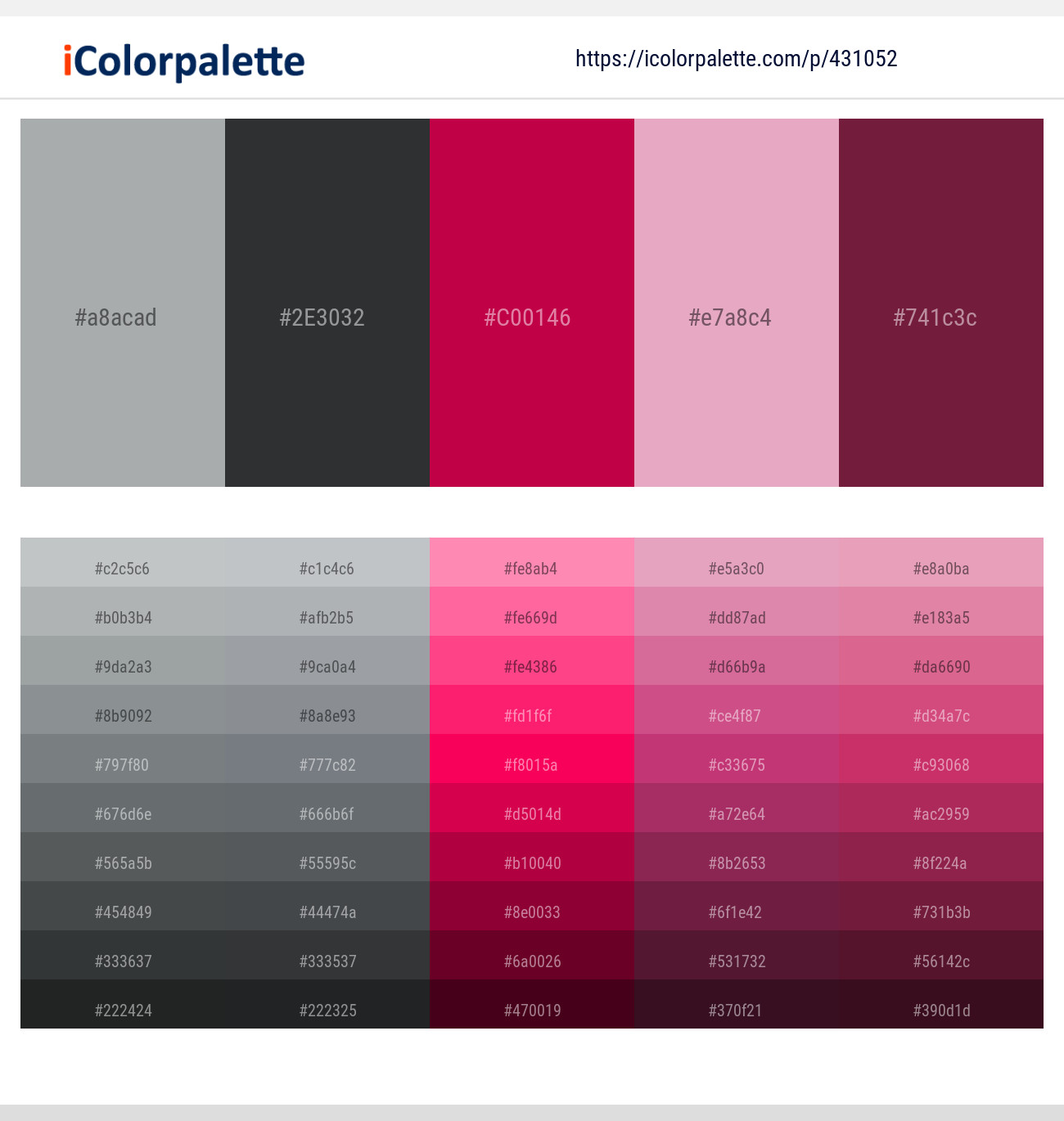 Edward – Shark – Shiraz – Kobi – Claret Color scheme | iColorpalette