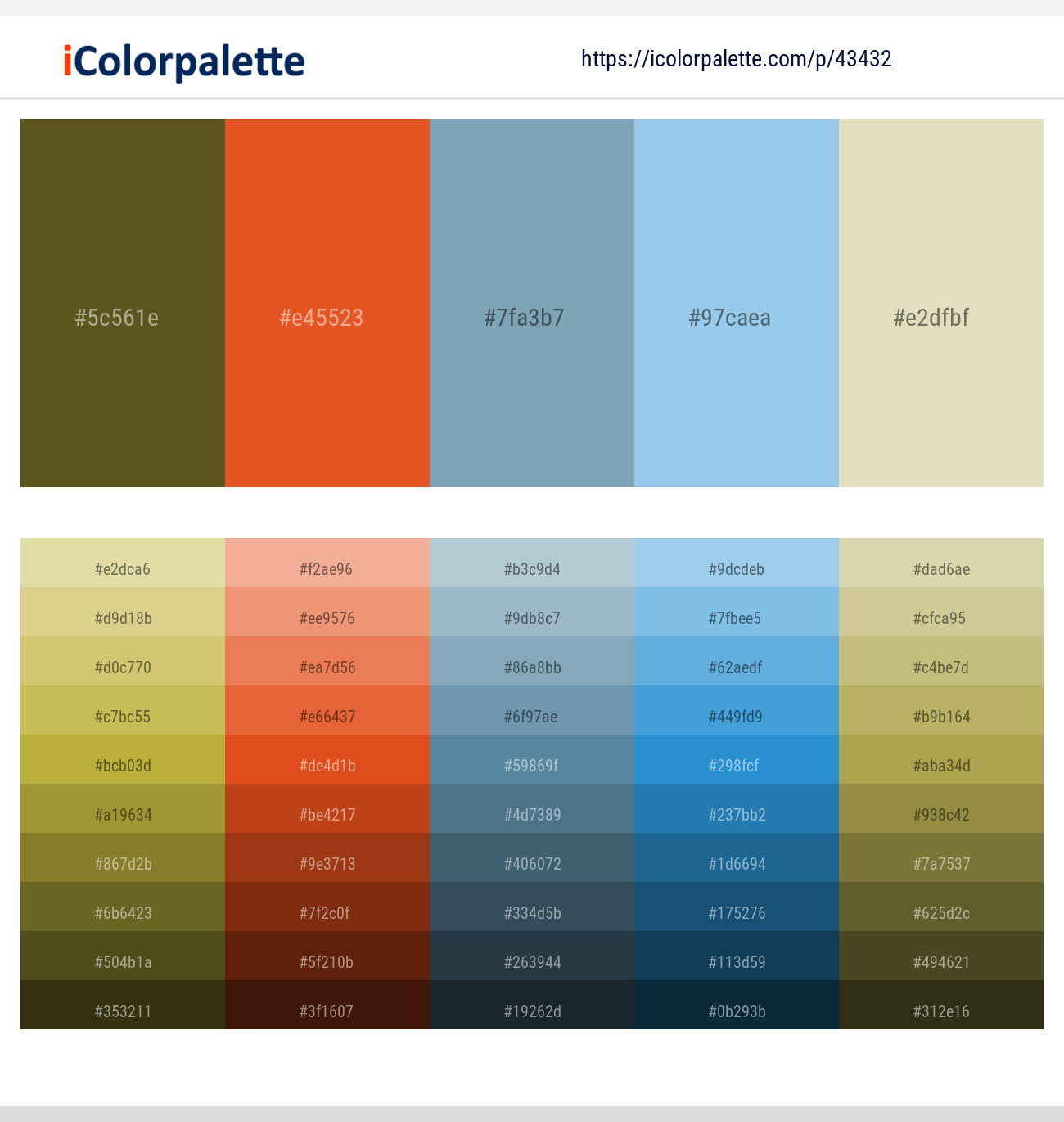 1+ Cinnabar And Beryl Green Color Palettes & Gradient Ideas | iColorPalette