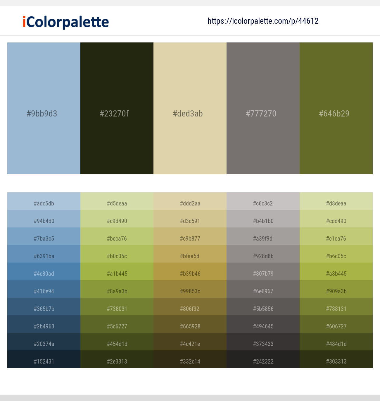 1+ Rock Blue And Sapling Color Palettes & Gradient Ideas | iColorPalette
