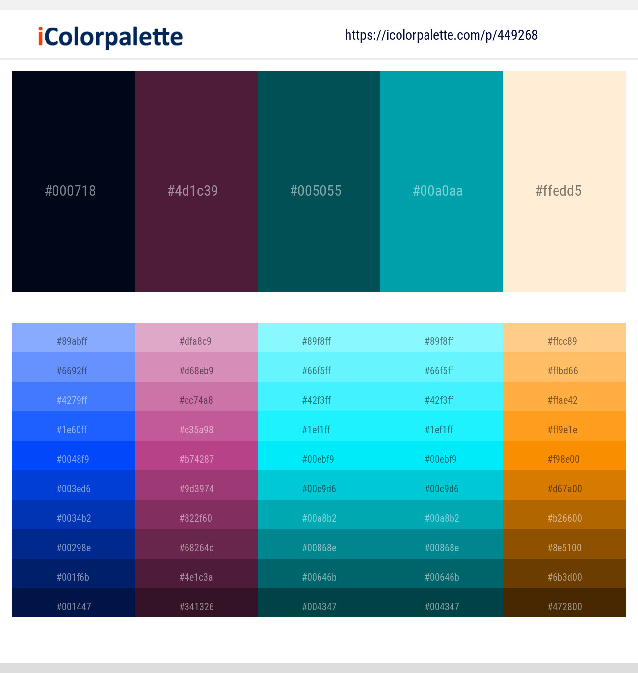 3 Latest Color Schemes with Dark Cyan And Papaya Whip Color tone ...