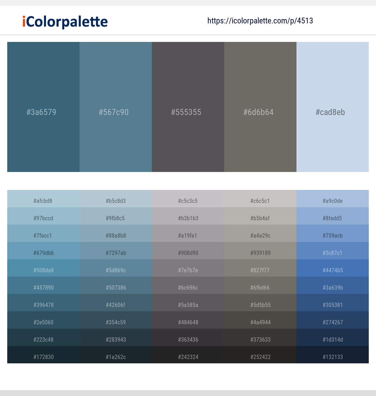 Oracle – Smalt Blue – Emperor – Ironside Gray – Periwinkle Gray Color ...