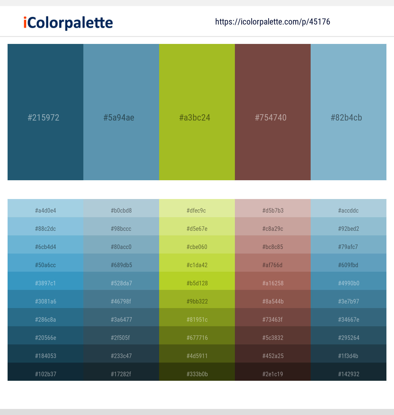 1+ Hippie Blue And Citron Color Palettes & Gradient Ideas | iColorPalette
