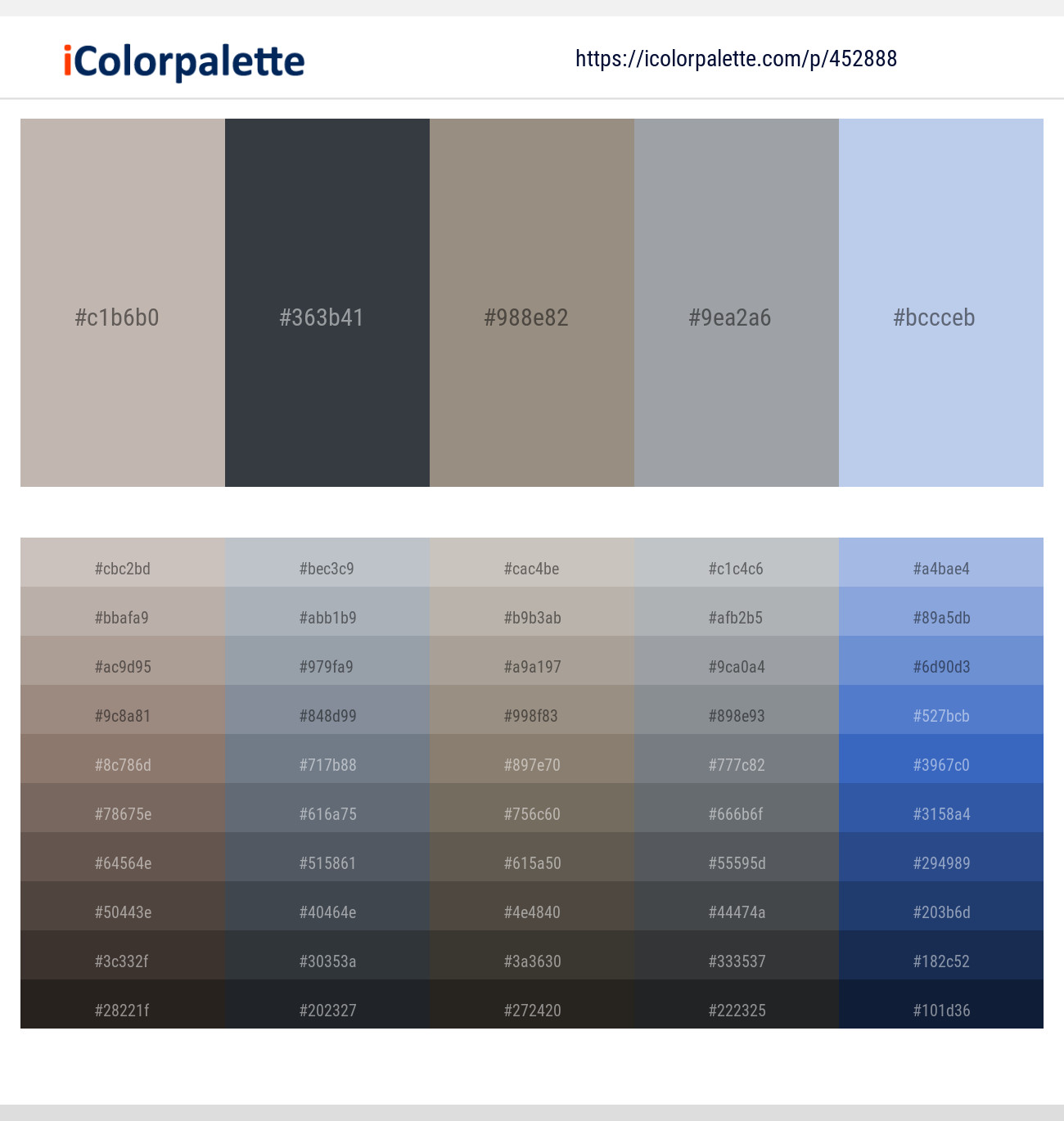 50+ Silver And Light Blue Color Palettes & Gradient Ideas | iColorPalette