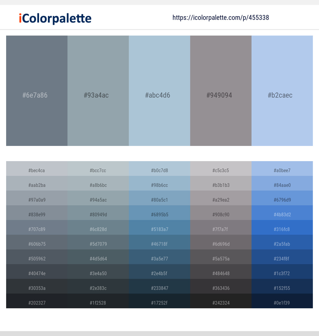 148+ Gray And Light Blue Color Palettes & Gradient Ideas | iColorPalette