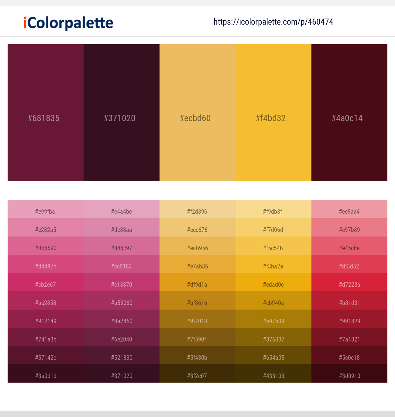 Persian Plum – Cedar – Porsche – Saffron – Maroon Oak Color scheme ...