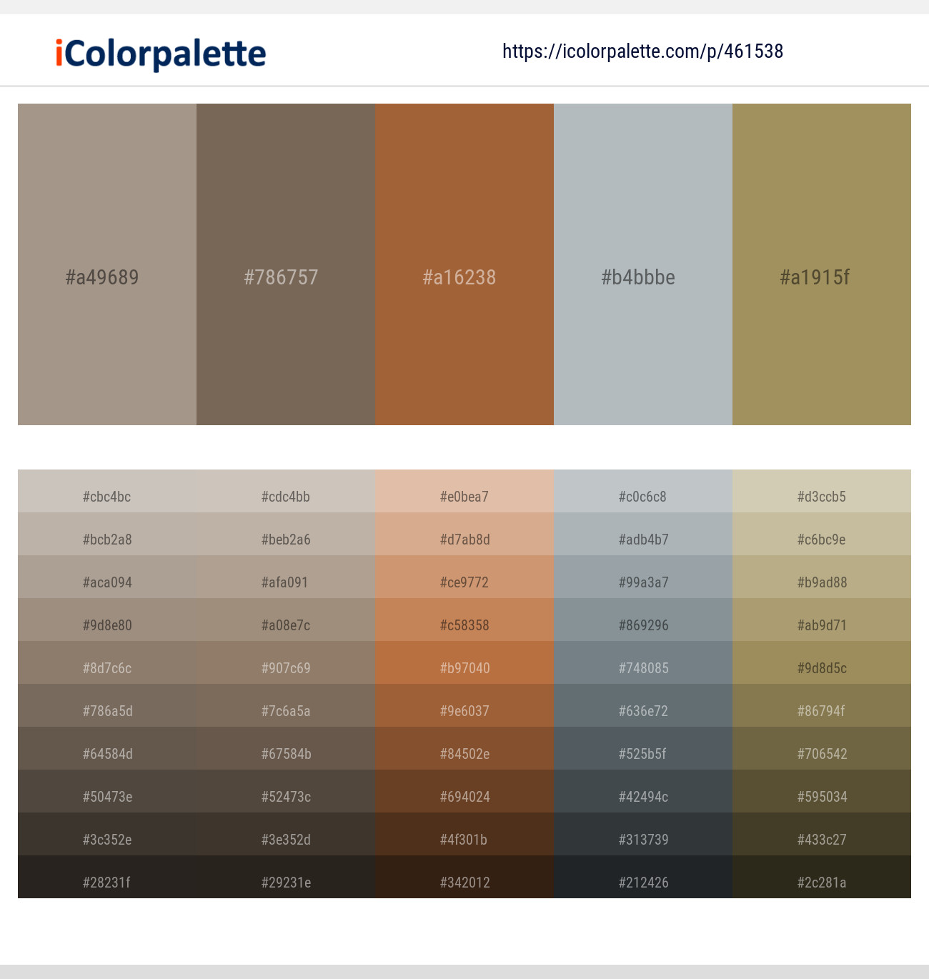 Zorba – Coffee – Brown Rust – Silver Sand – Barley Corn Color scheme ...