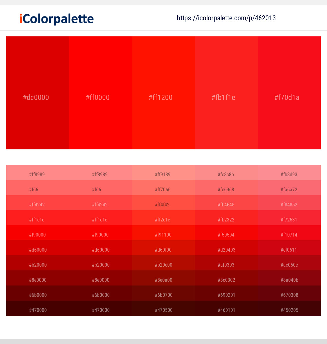 Monza – Red – Red – Torch Red – Torch Red Color scheme | iColorPalette