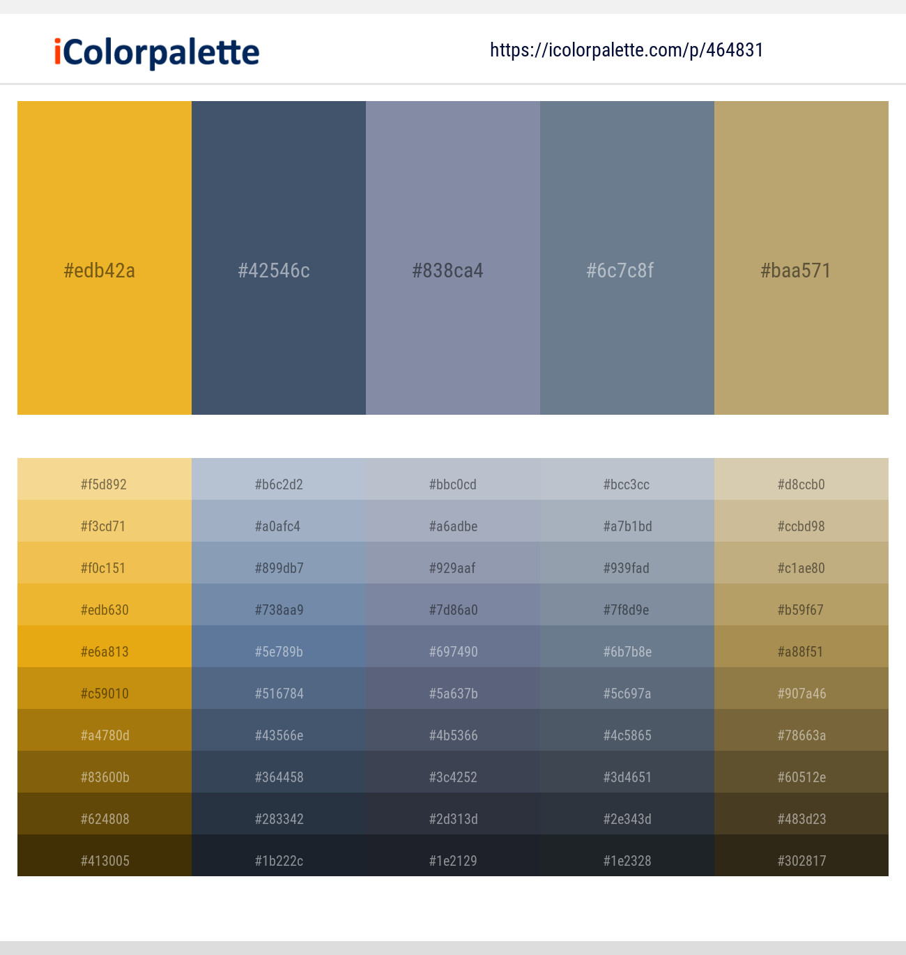 Fuel Yellow – Fiord – Regent Gray – Slate Gray – Gimblet Color scheme ...
