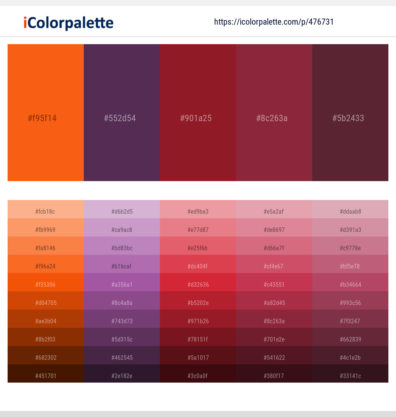 Ecstasy – Finn – Merlot – Burnt Umber – Wine Berry Color scheme ...