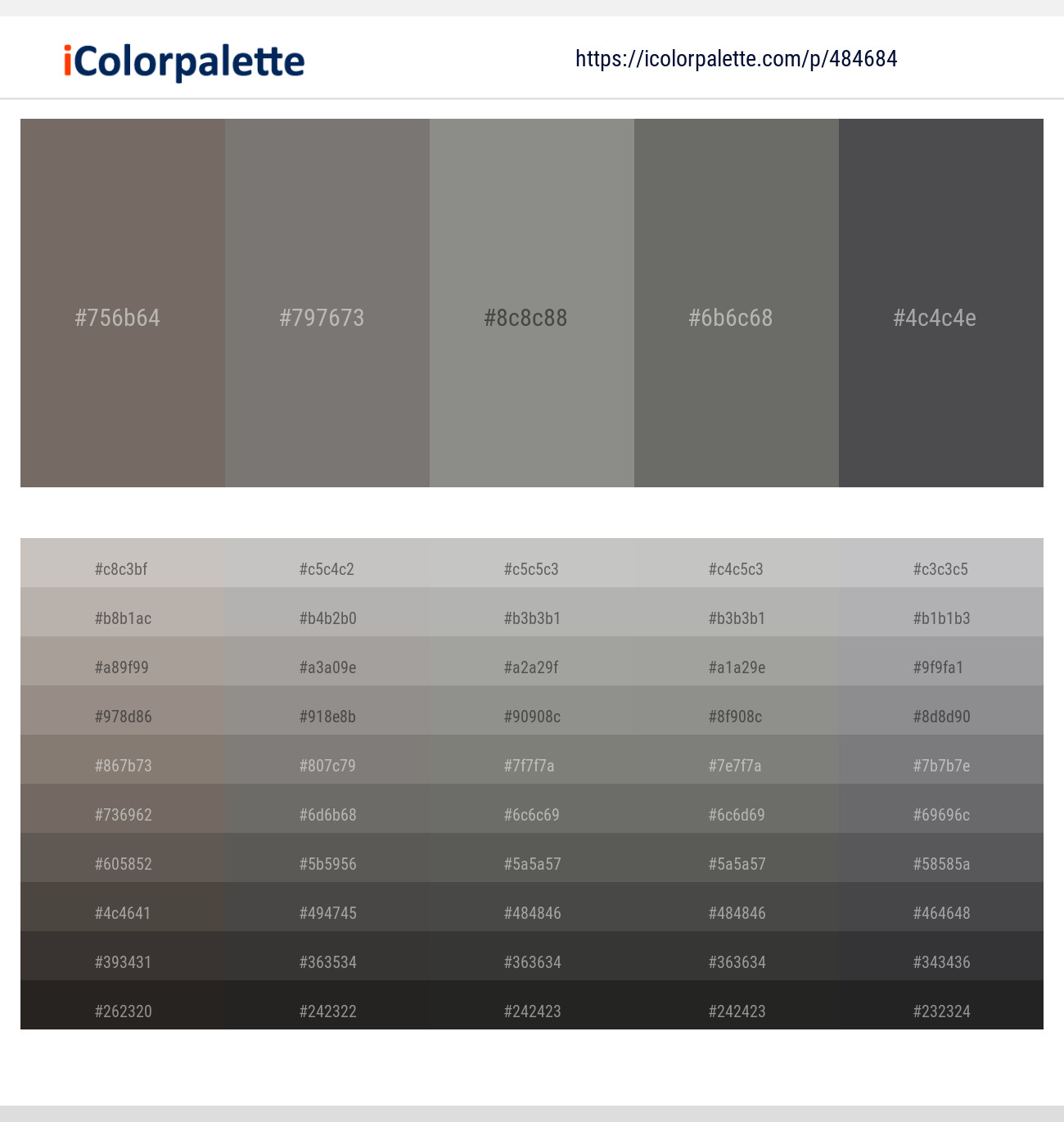 Sandstone – Tapa – Natural Gray – Storm Dust – Abbey Color scheme ...