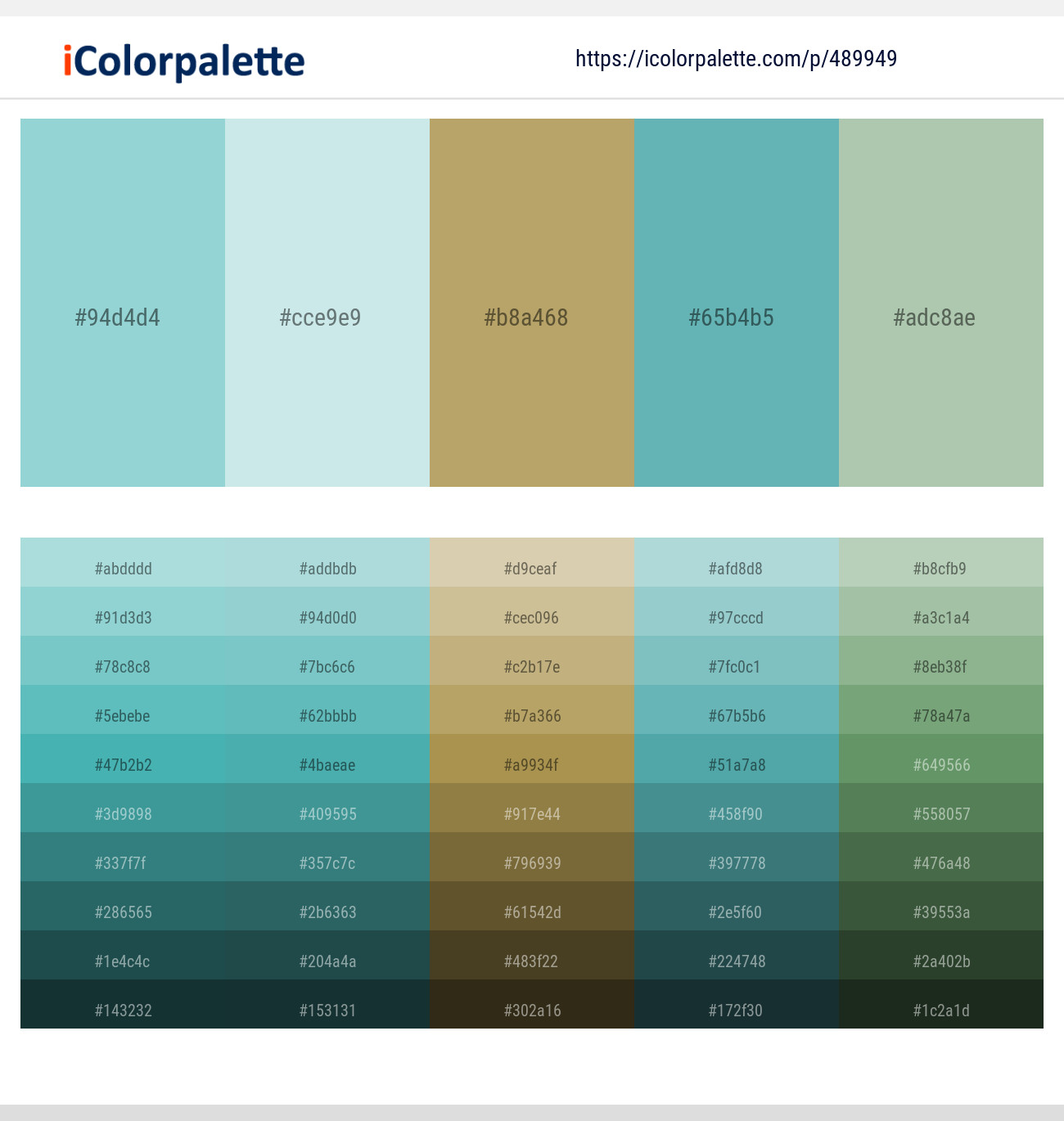 Sinbad – Jagged Ice – Gimblet – Tradewind – Spring Rain Color scheme ...