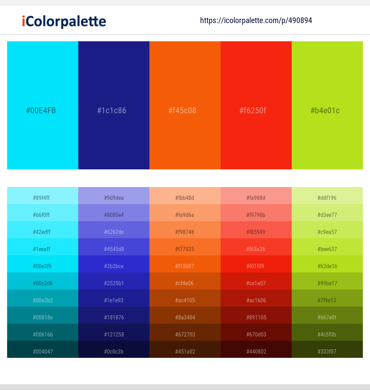 Cyan / Aqua – Jacksons Purple – Trinidad – Scarlet – Inch Worm Color ...