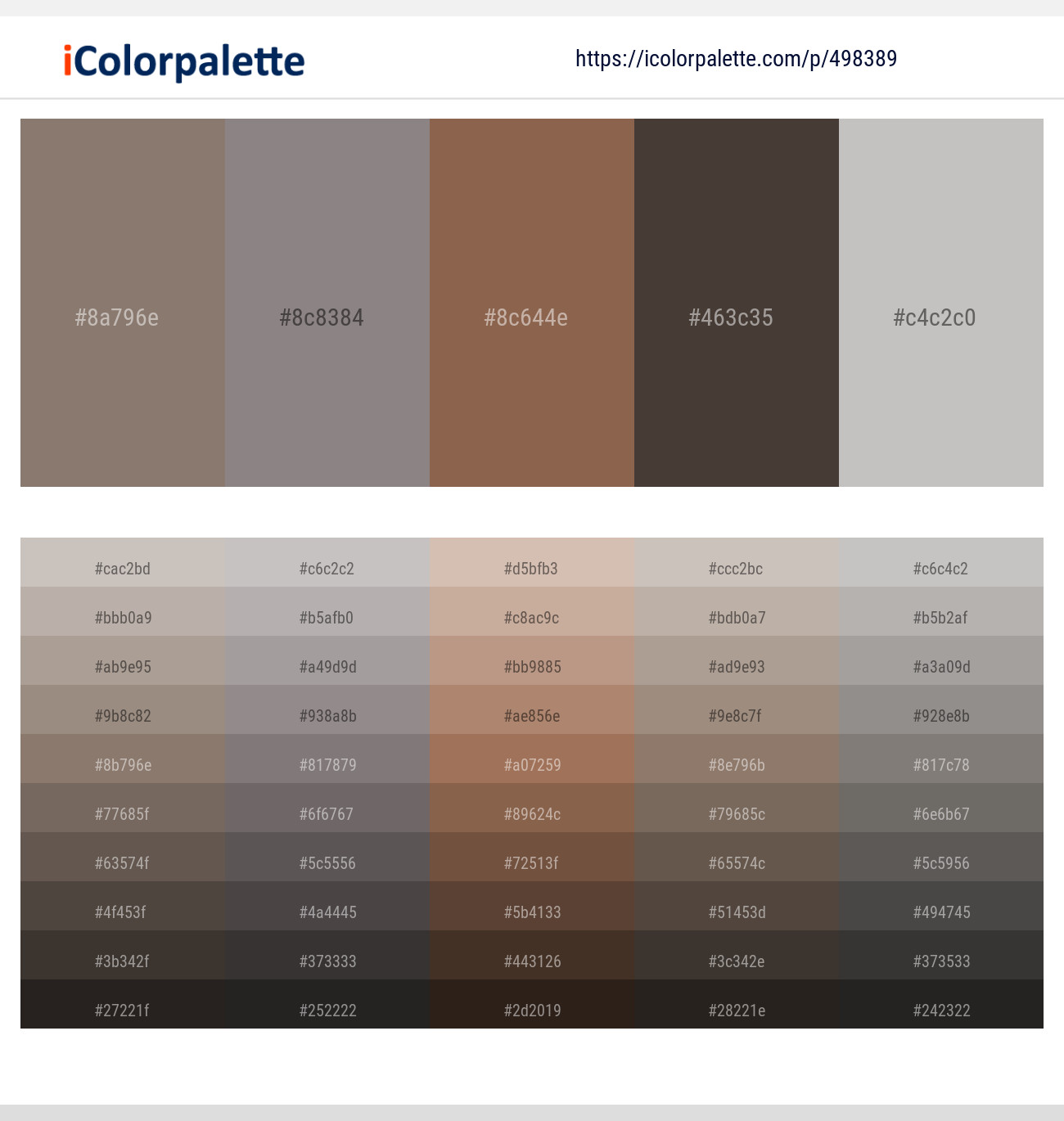 Americano – Hurricane – Leather – Taupe – Cloud Color scheme ...
