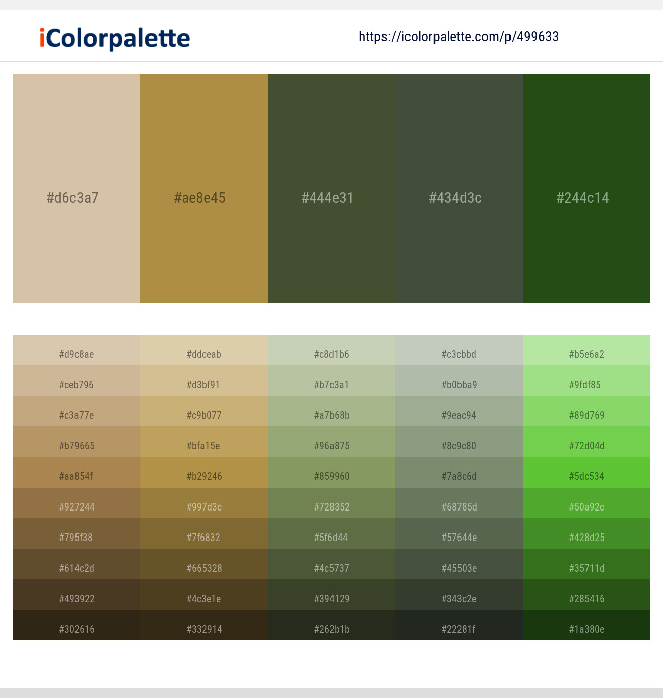 282+ Tan And Forest Green Color Palettes & Gradient Ideas | iColorPalette