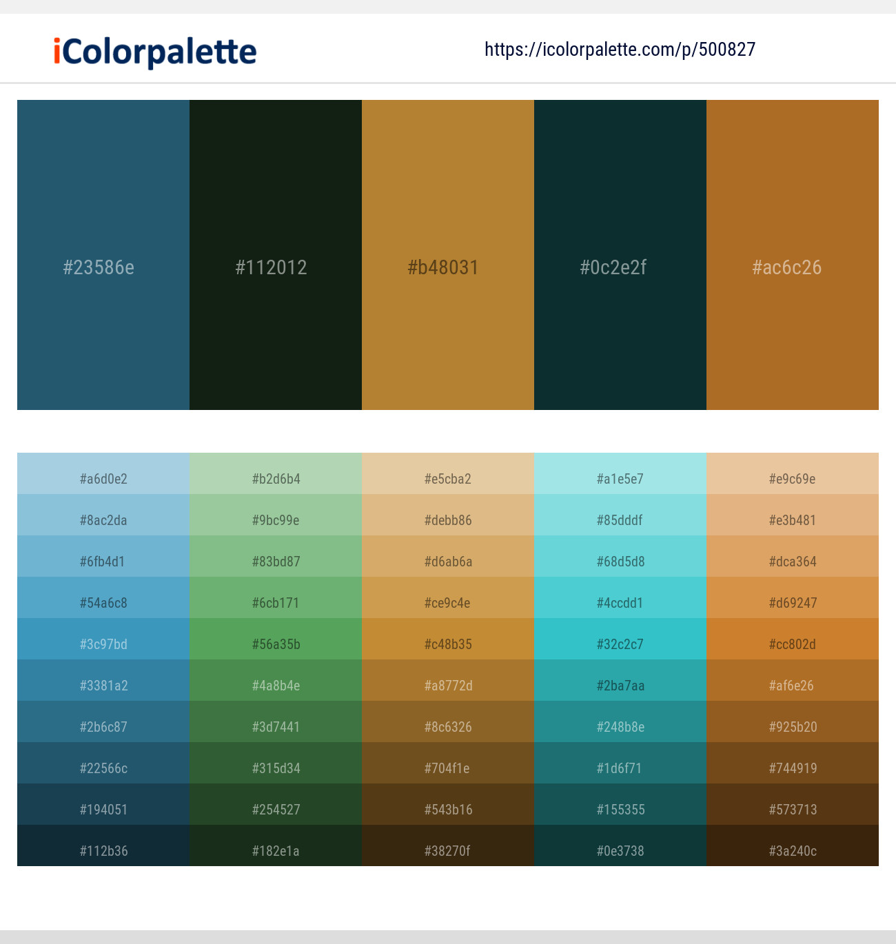 Astronaut – Racing Green – Copper – Firefly – Desert Color scheme ...