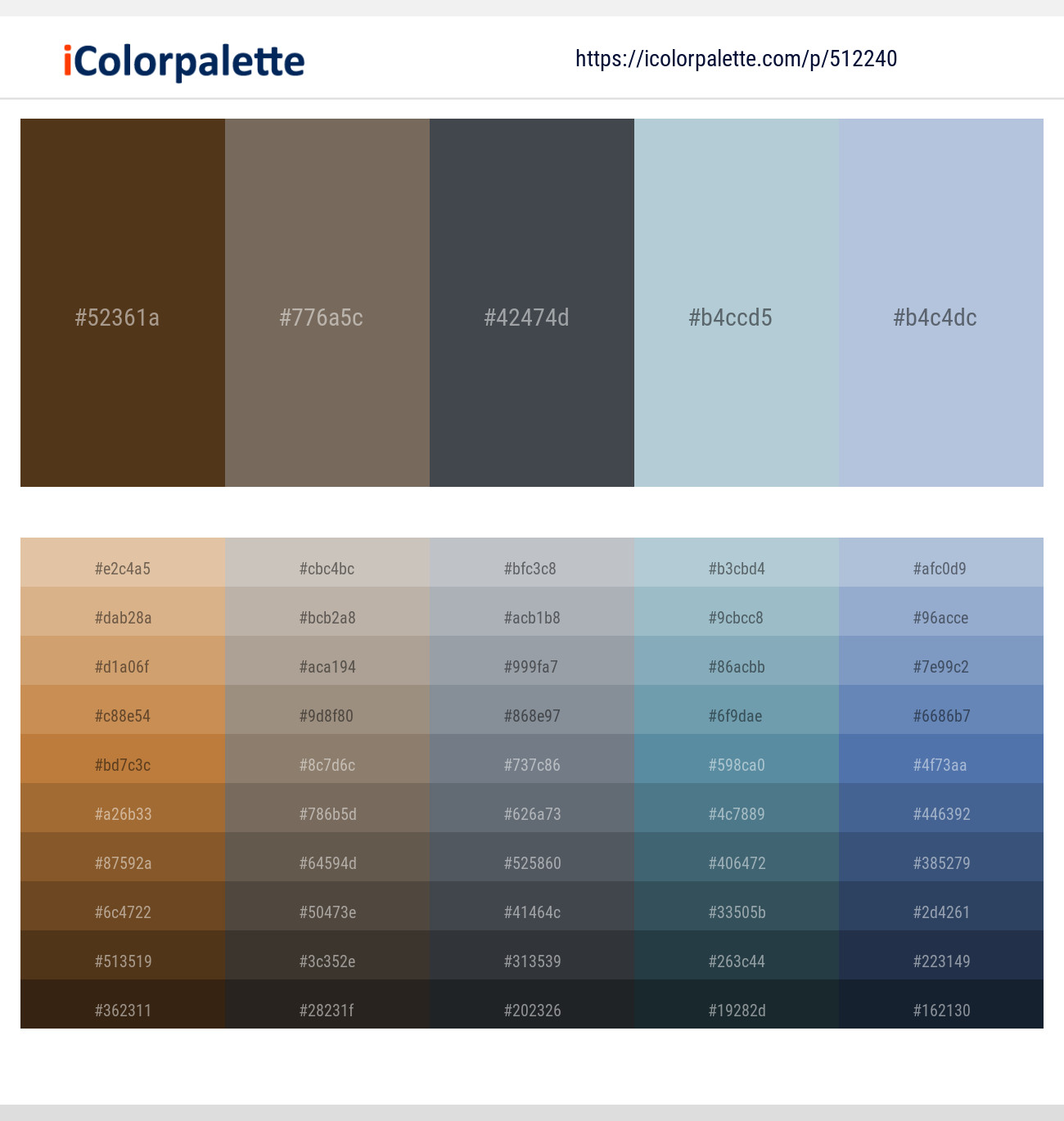 Metallic Bronze – Sandstone – Mako – Jungle Mist – Pigeon Post Color ...