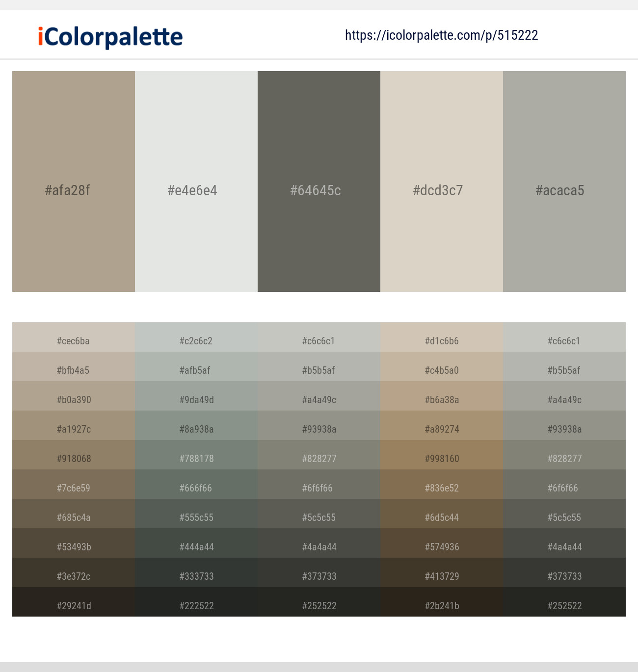 Napa – Gray Nurse – Storm Dust – Sisal – Delta Color scheme | iColorpalette