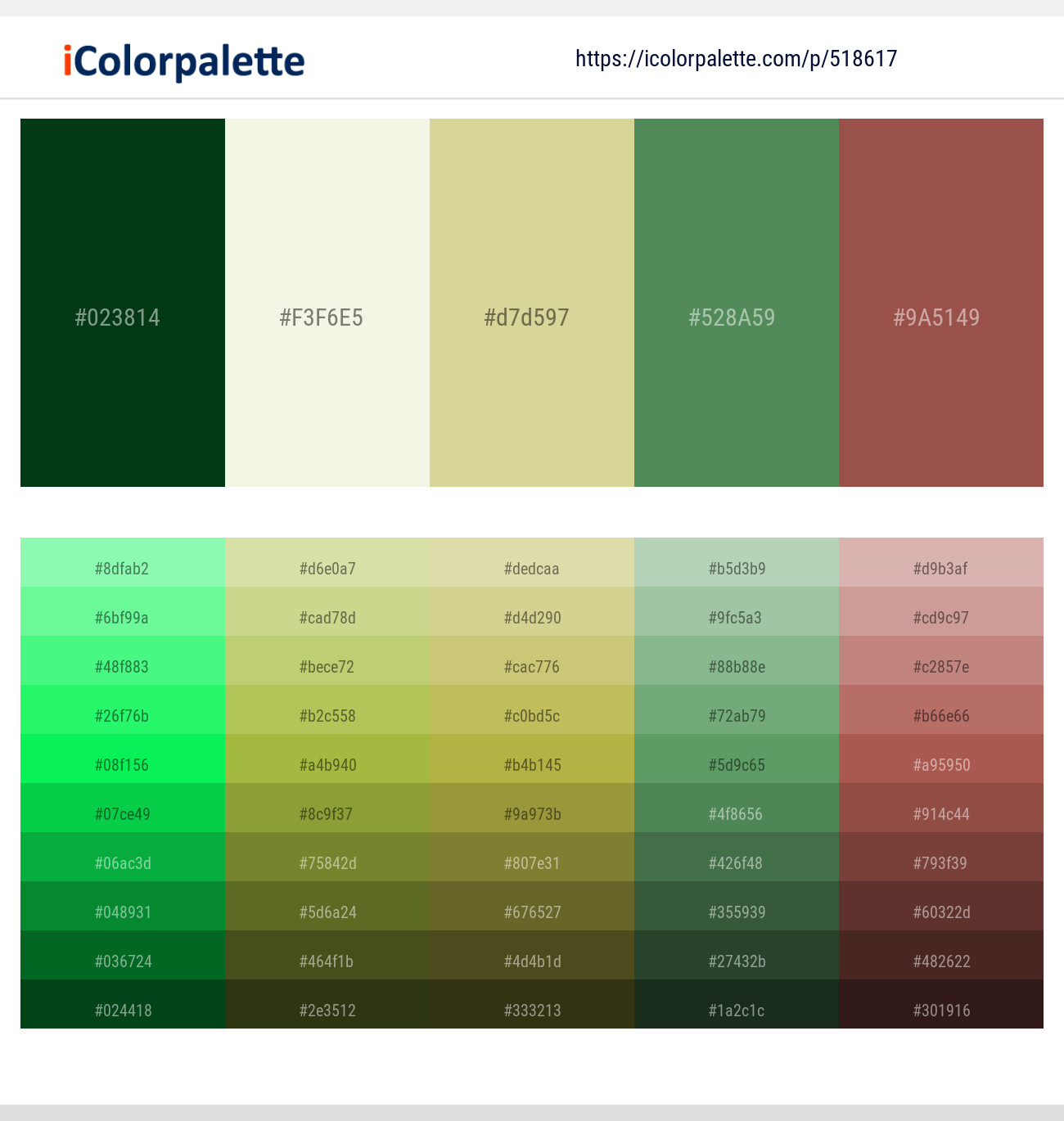 22+ County Green Color Palettes & Gradient Ideas | iColorPalette