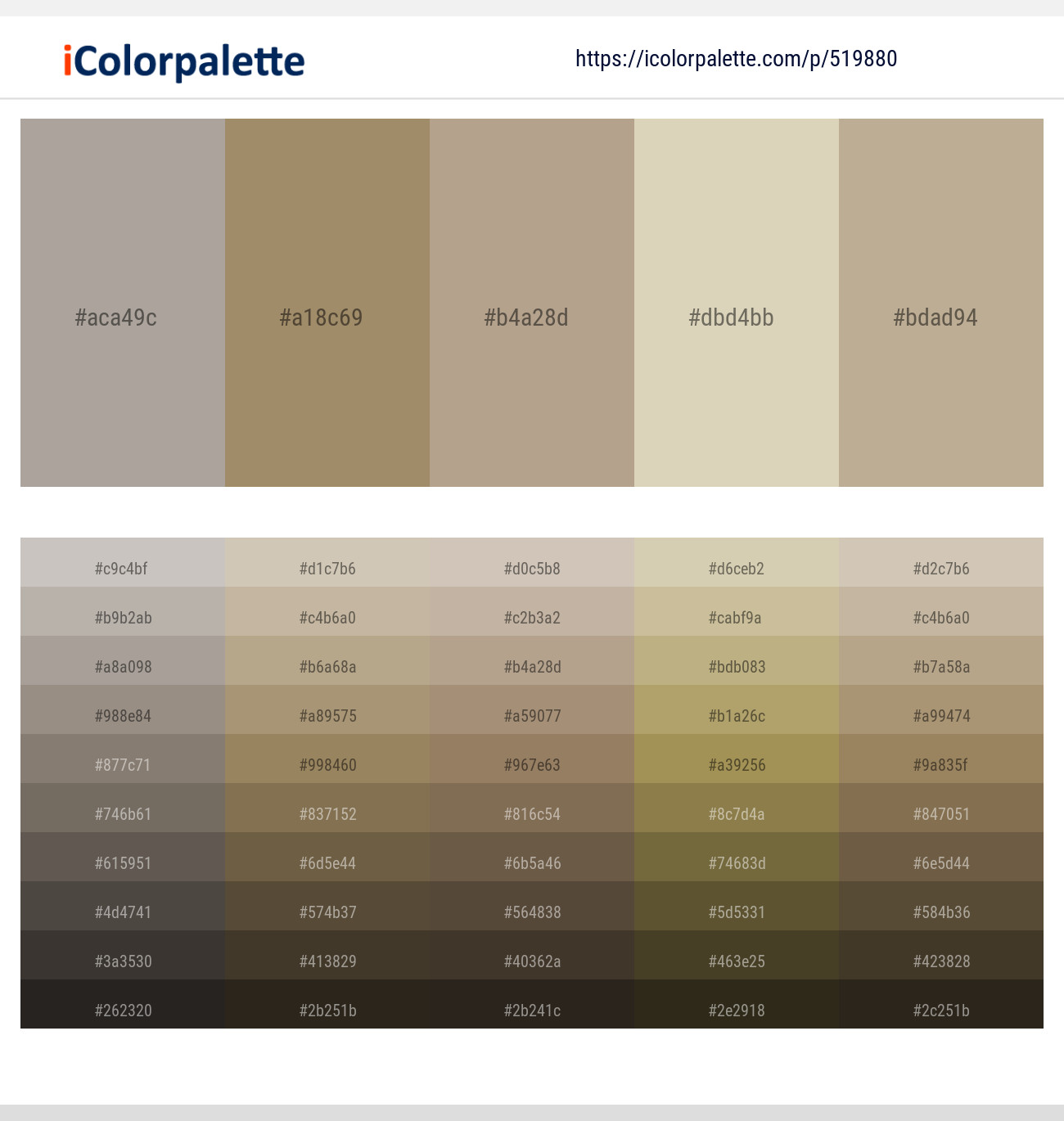 Cloudy – Sandal – Hillary – Tana – Indian Khaki Color scheme ...
