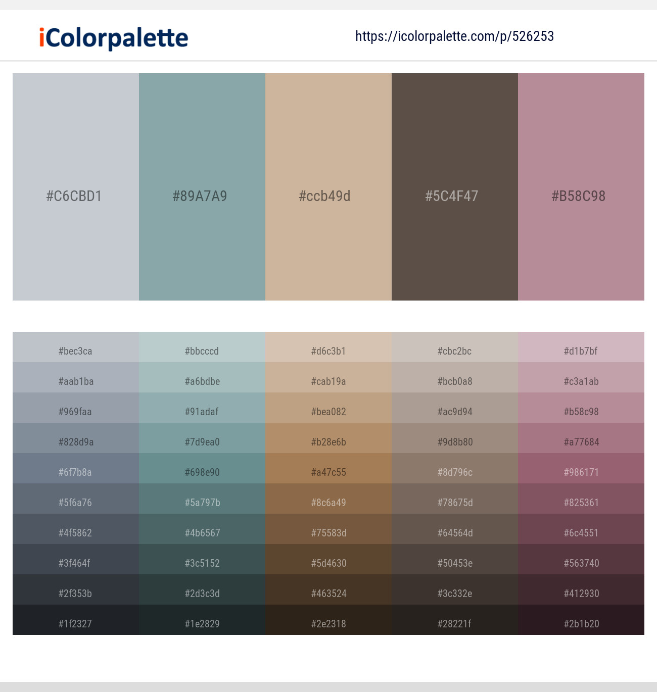 Ghost – Cascade – Rodeo Dust – Kabul – Bouquet Color scheme | iColorpalette