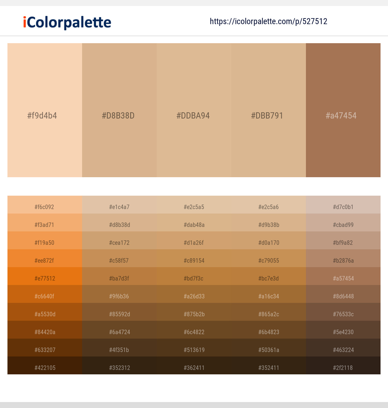 Apricot Peach – Tan – Brandy – Brandy – Santa Fe Color scheme ...