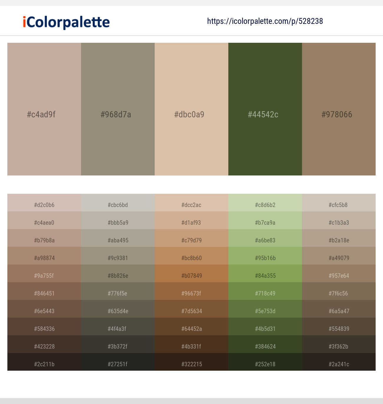 Rodeo Dust – Pale Oyster – Cameo – Woodland – Cement Color scheme ...