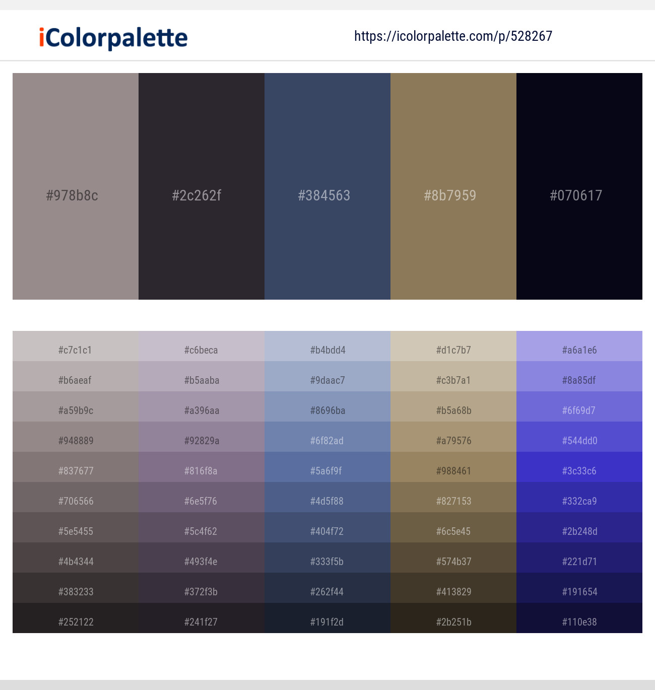 Dusty Gray – Baltic Sea – Pickled Bluewood – Domino – Ebony Color ...