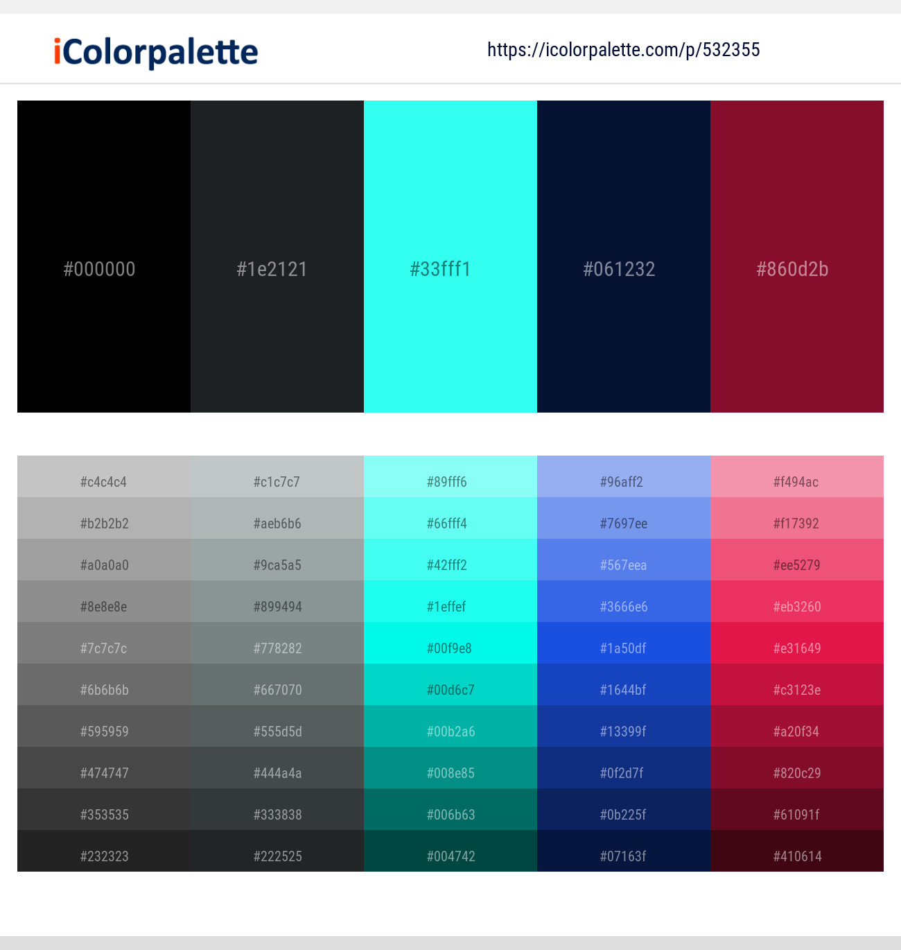 Black – Shark – Cyan / Aqua – Black Pearl – Monarch Color scheme ...