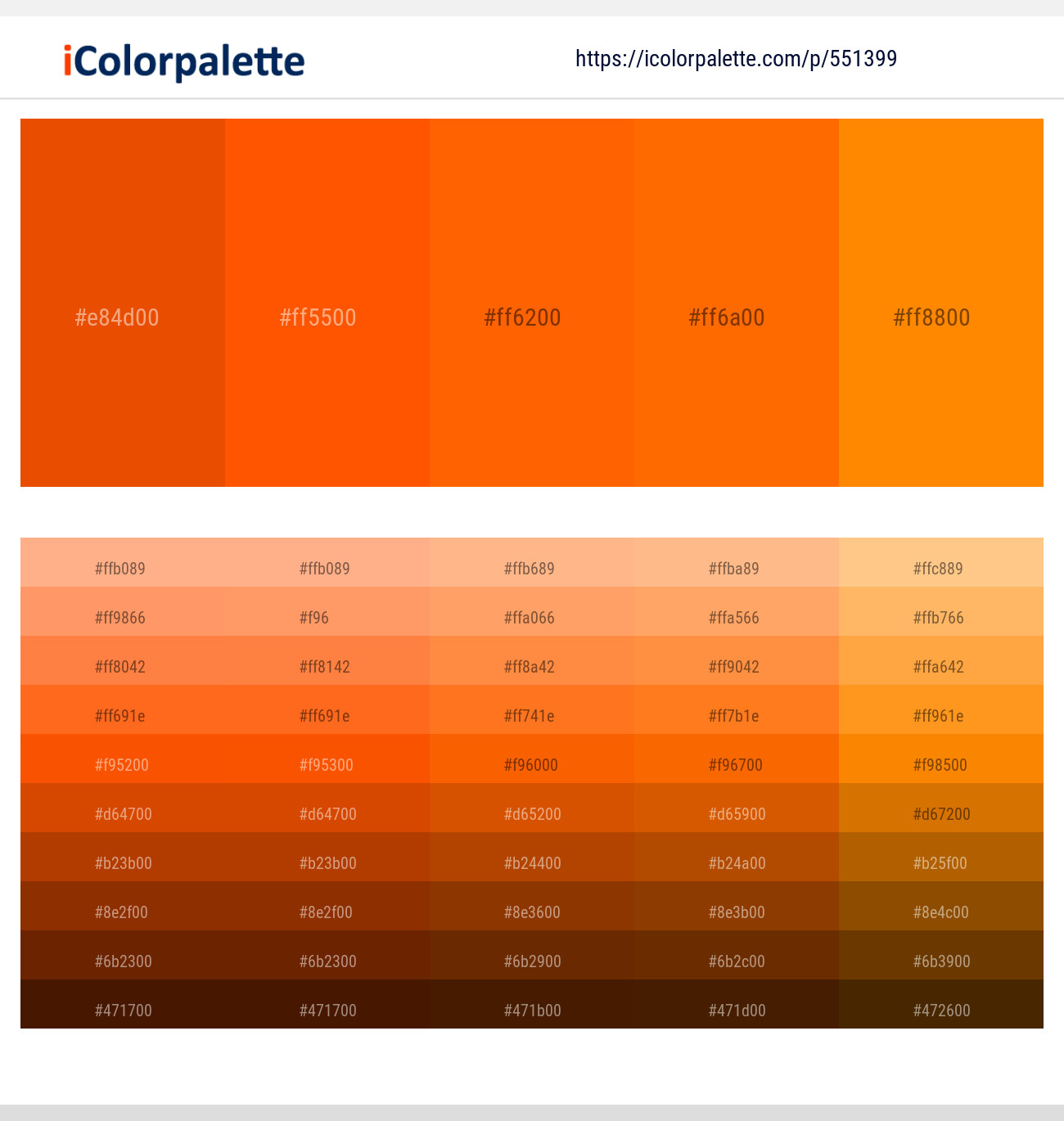 Dark Orange and Dark Orange – iColorpalette