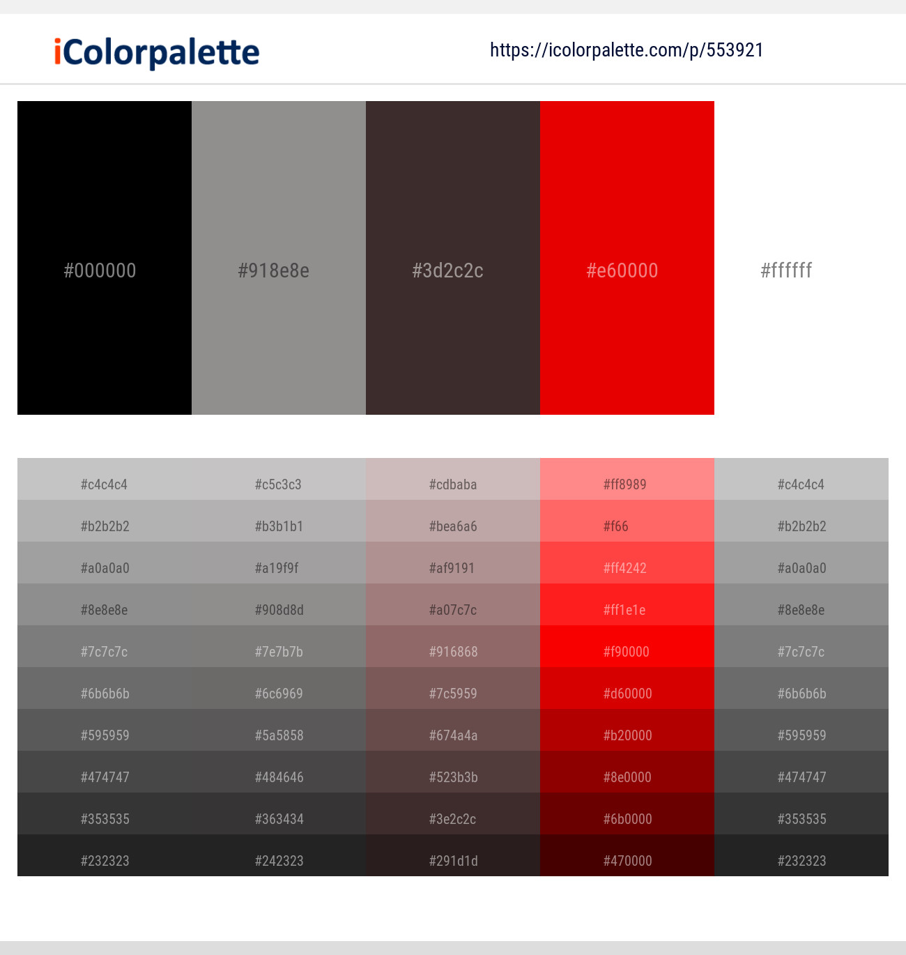 41+ Gray And Red Color Palettes & Gradient Ideas | iColorPalette