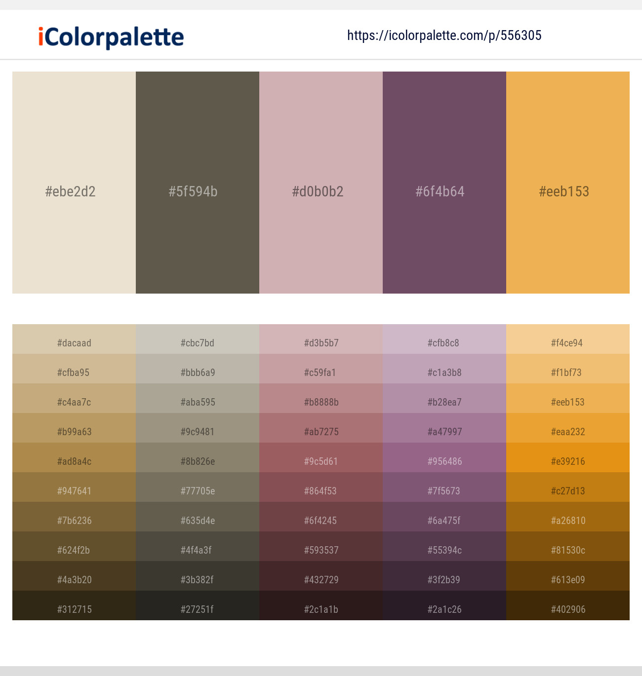 White Rock – Soya Bean – Clam Shell – Eggplant – Ronchi Color scheme ...