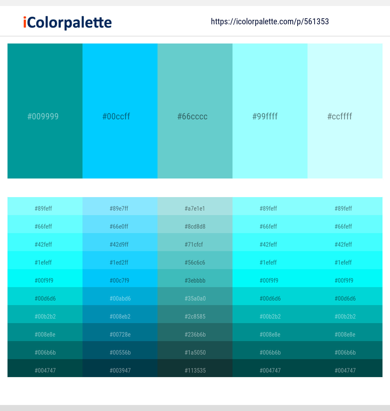 17 Latest Color Schemes with Dark Cyan And Light Cyan Color tone ...