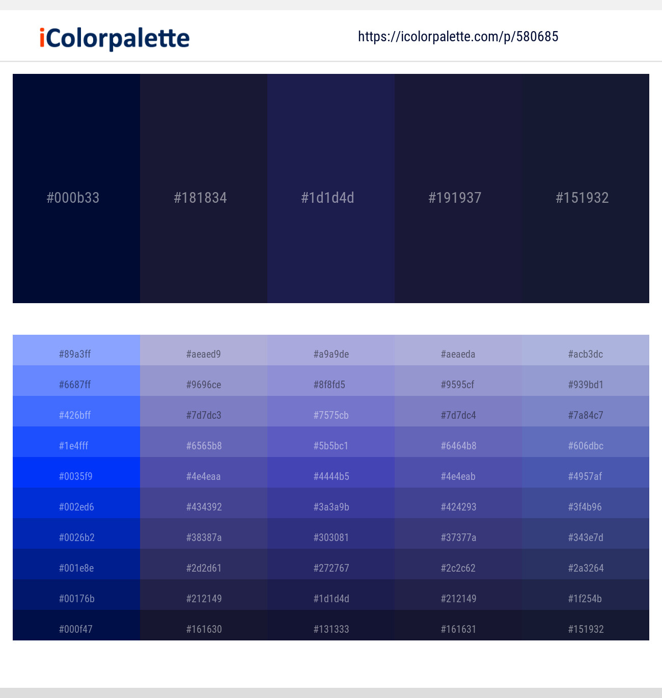 553+ Navy And Midnight Blue Color Palettes & Gradient Ideas | iColorPalette