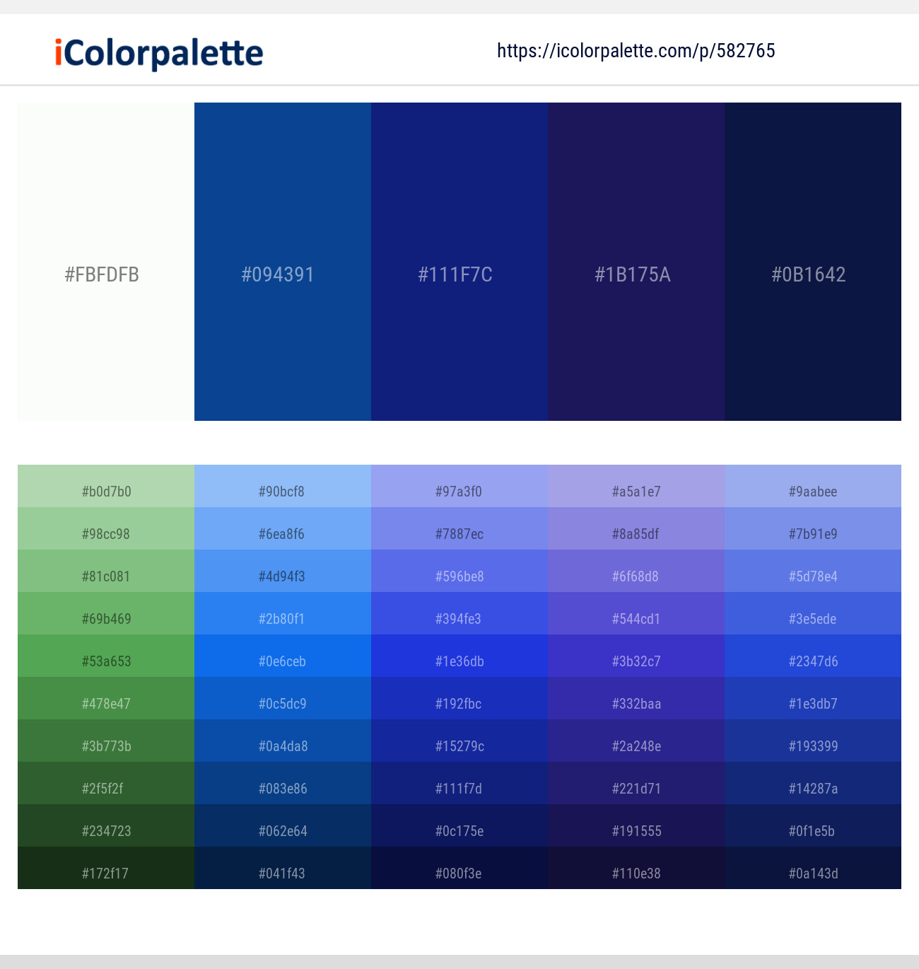 Dark blue palette store